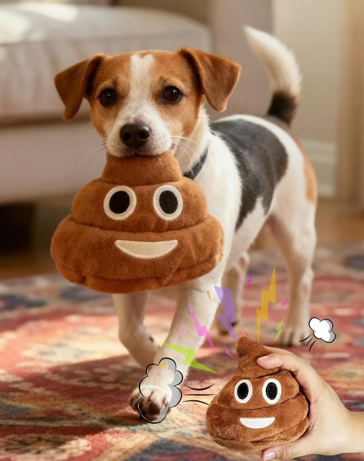 Funny Talking Poop Plush Toy - Makes Fart Sounds, Small Indestructible ...