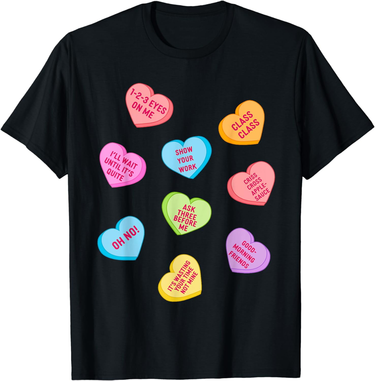 Funny Teachers Heart Conversation Candy Valentines Day Women T-Shirt ...