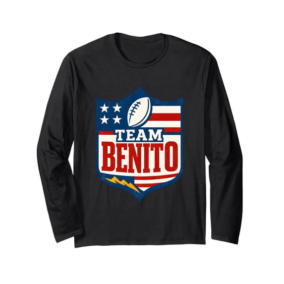 Funny Team Sports Game 2026 Long Sleeve T-Shirt with Shield Design and ...