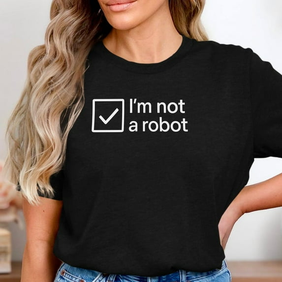 Funny Tech Im Not A Robot Nerdy Programmer AI Humor Art Graphic Tee for ...