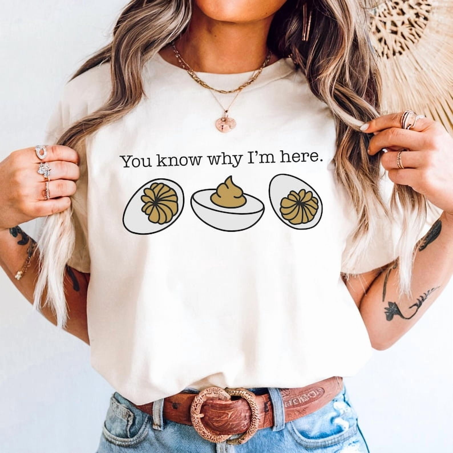 Funny Thanksgiving Deviled Eggs Shirt: You Know Why I'm Here - Walmart.com