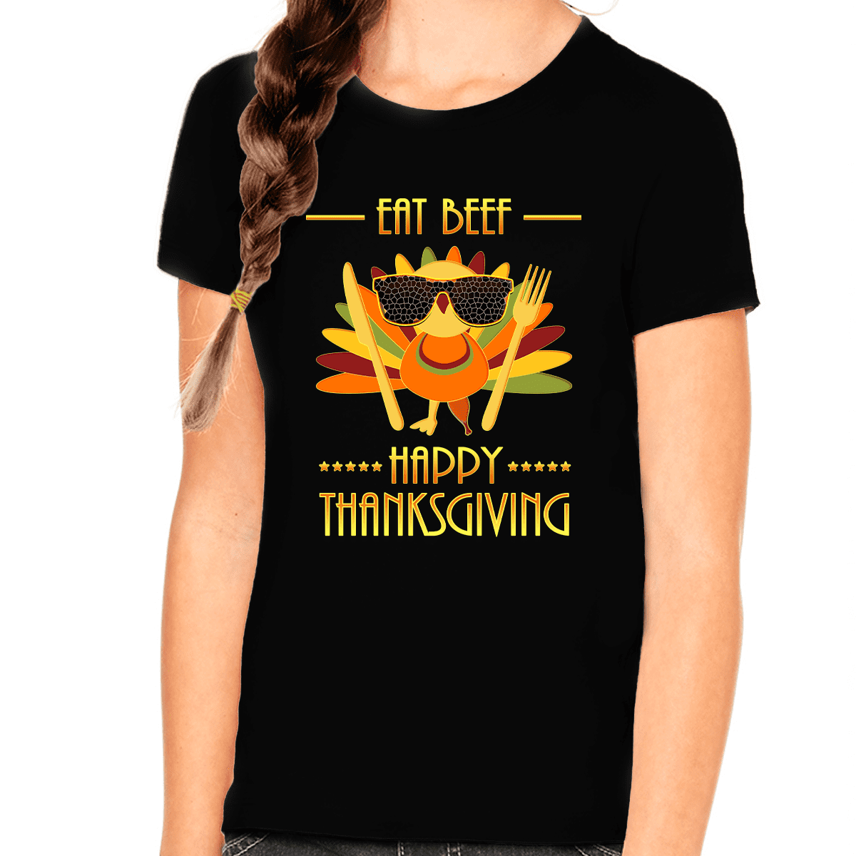Funny Thanksgiving Shirts for Girls Eat Beef Thanksgiving Shirts for ...