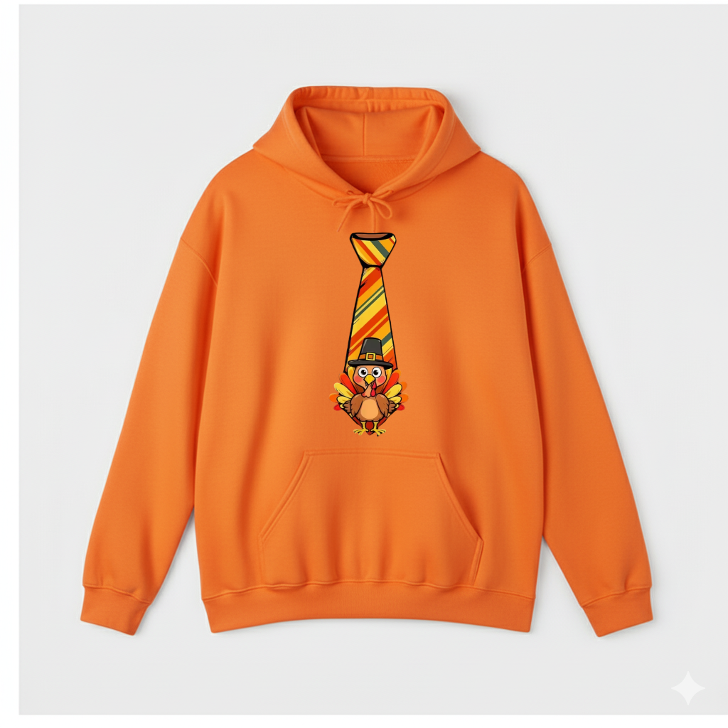 Funny Thanksgiving Turkey Wearing a Necktie Formal Dinner Hoodie Shirt ...