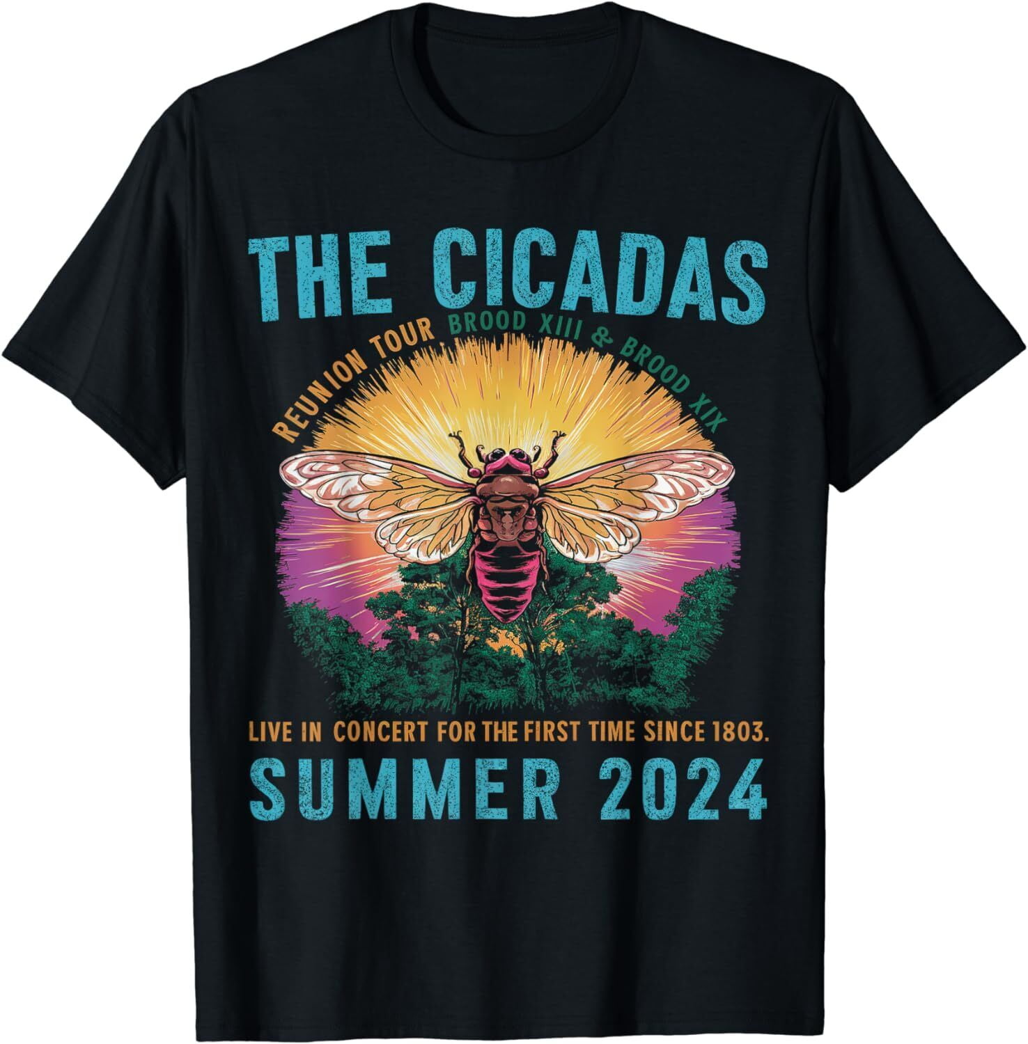 Funny The Cicadas Reunion Tour Summer 2024 T-Shirt S-3XL - Walmart.com