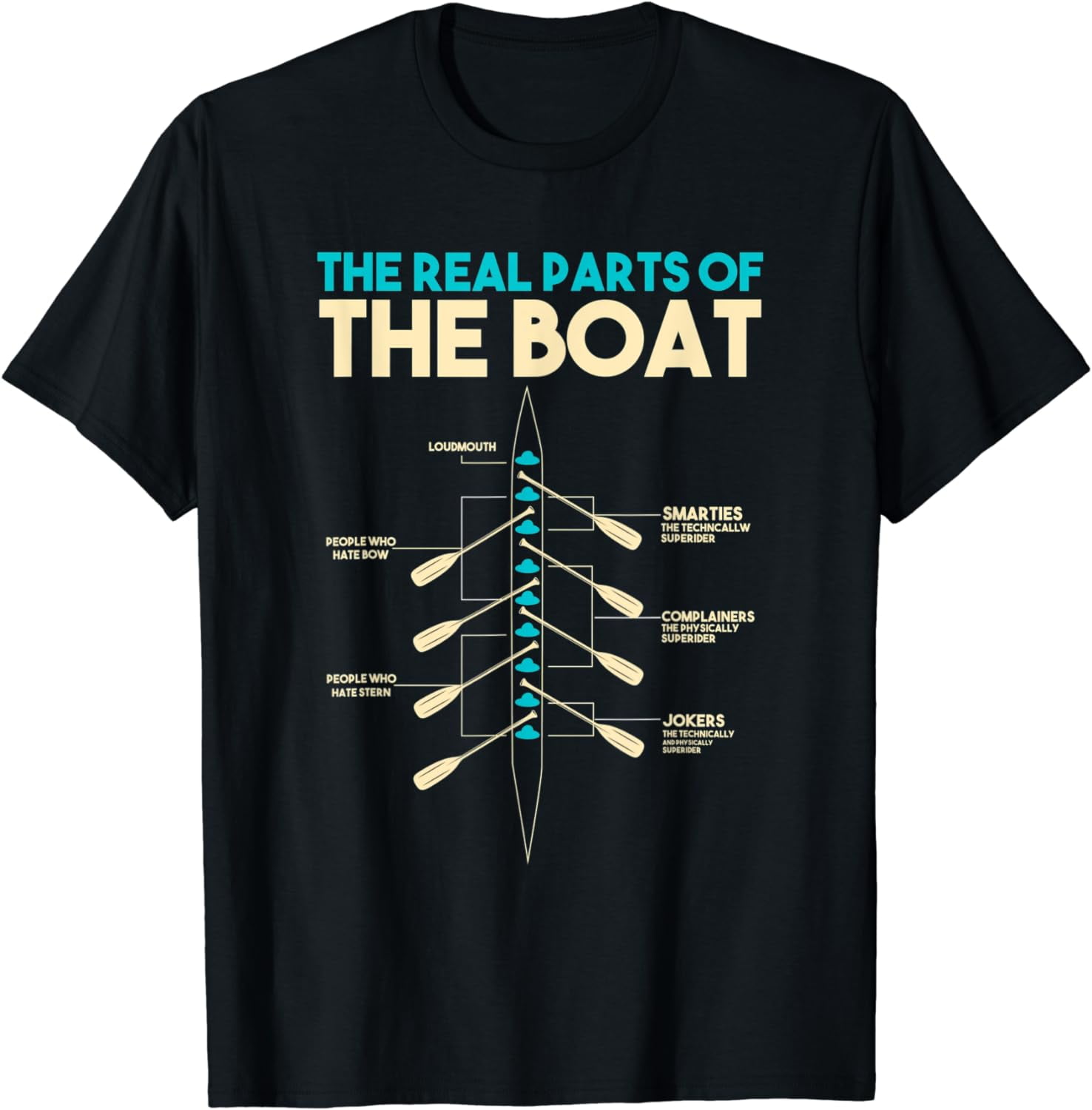 Funny The Real Parts Of The Boat Rowers Paddles Rowing T-Shirt ...