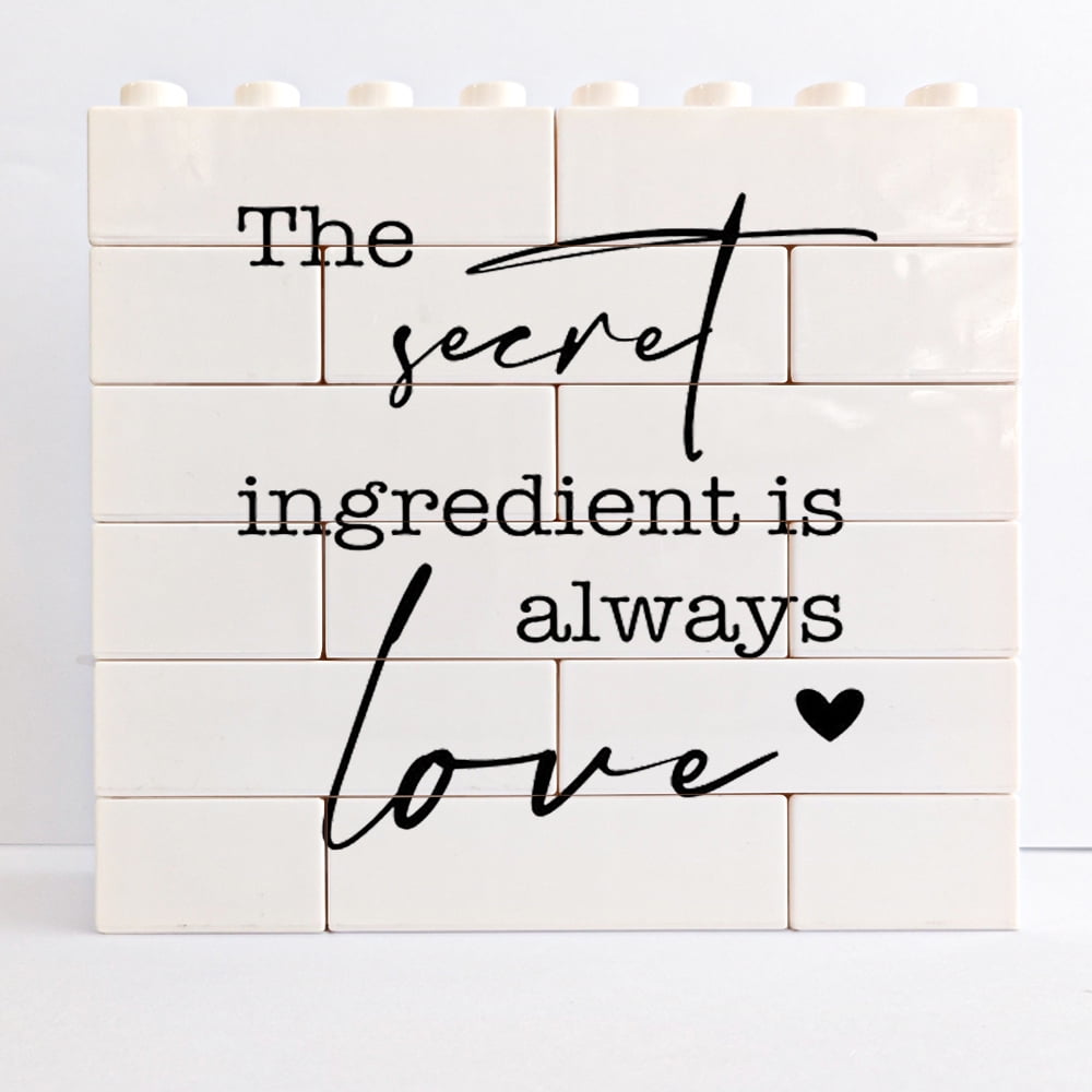 Funny The Secret Ingredient Is Always Love Building Bricks Blocks ...