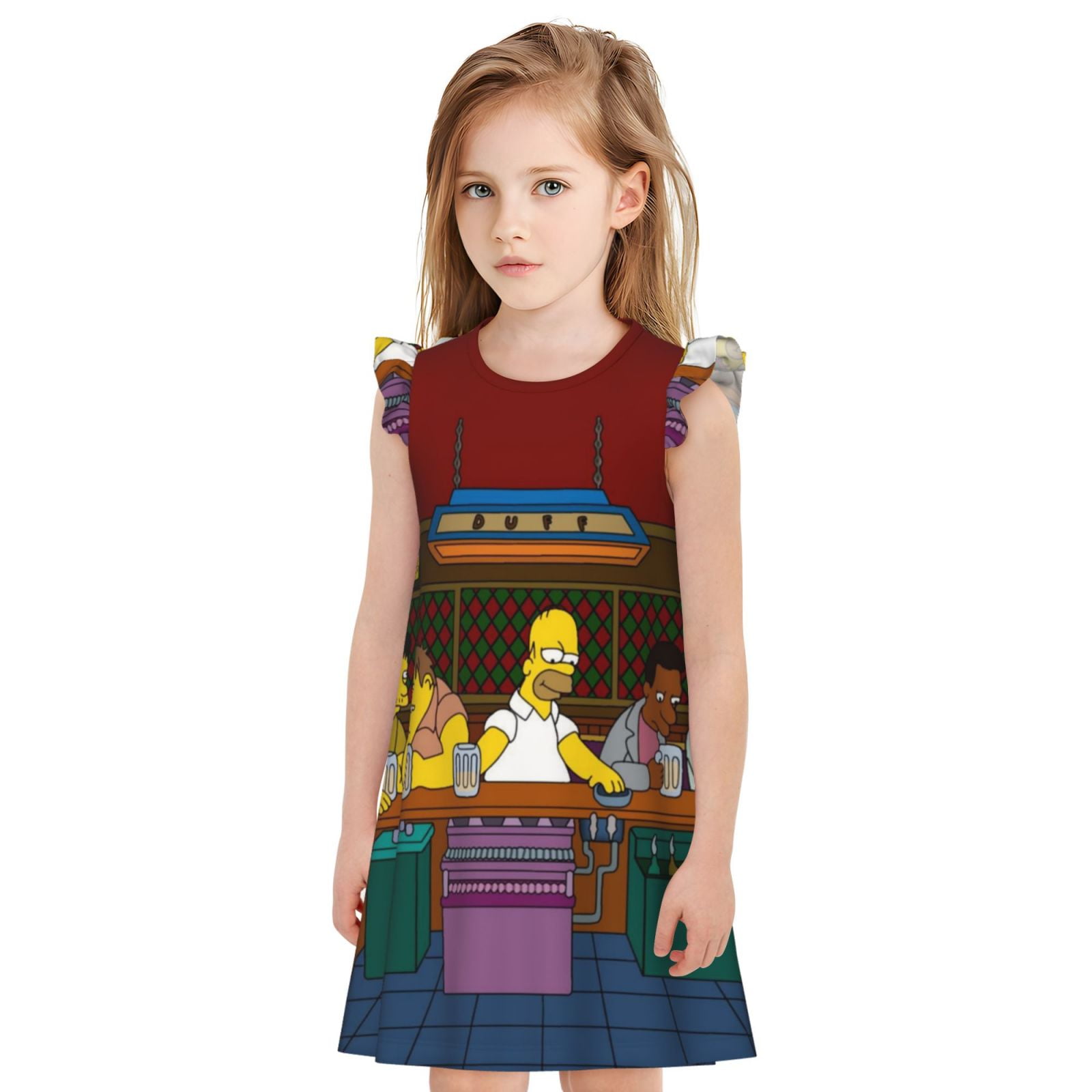 Funny The Simpsons Girl's Nightgowns Pajamas Dress Soft Children ...