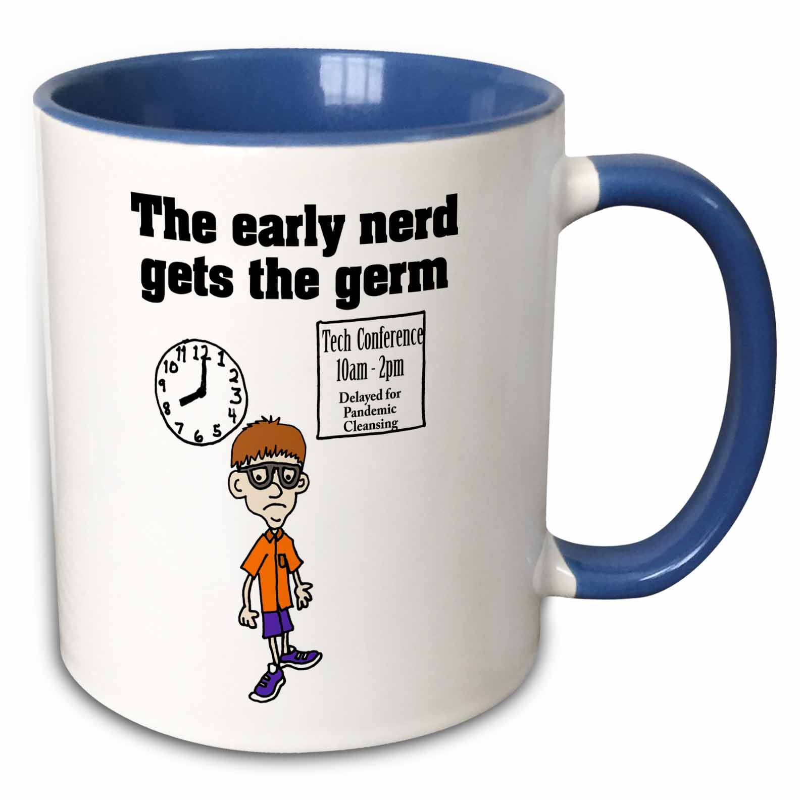 Funny The early Nerd gets the Germ Pun with nerd technology cartoon ...