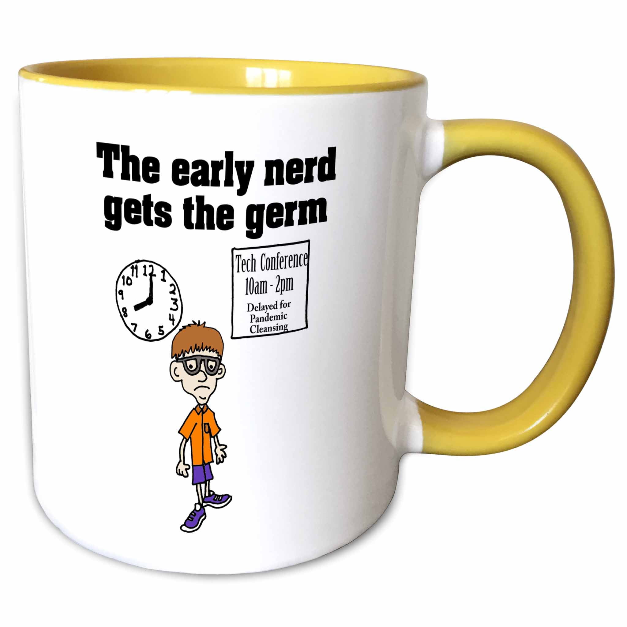 Funny The early Nerd gets the Germ Pun with nerd technology cartoon ...