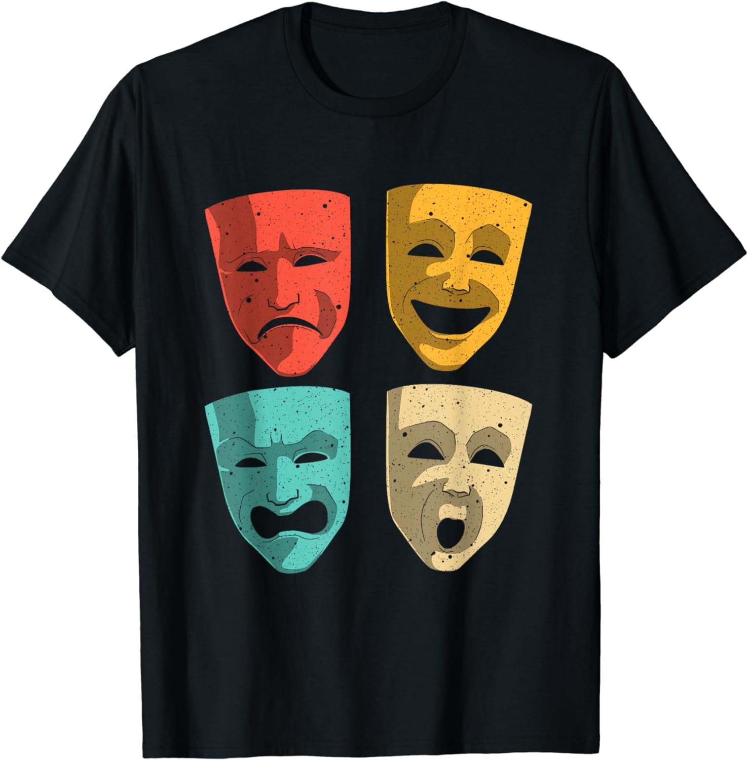 Funny Theater Design Men Women Theatre Masks Broadway Drama T-Shirt ...