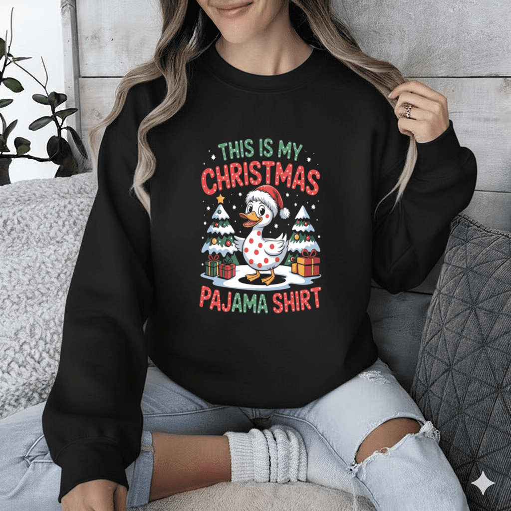 Funny This Is My Christmas Lights Duck Bird Holiday Humor Sweatshirt up ...