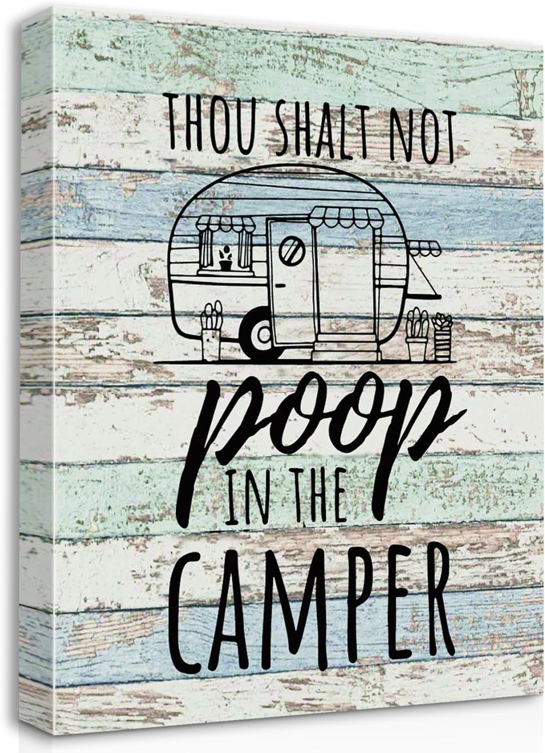 Funny Thou Shalt Not Poop in The Camper Canvas Wall Art Prints Artwork ...