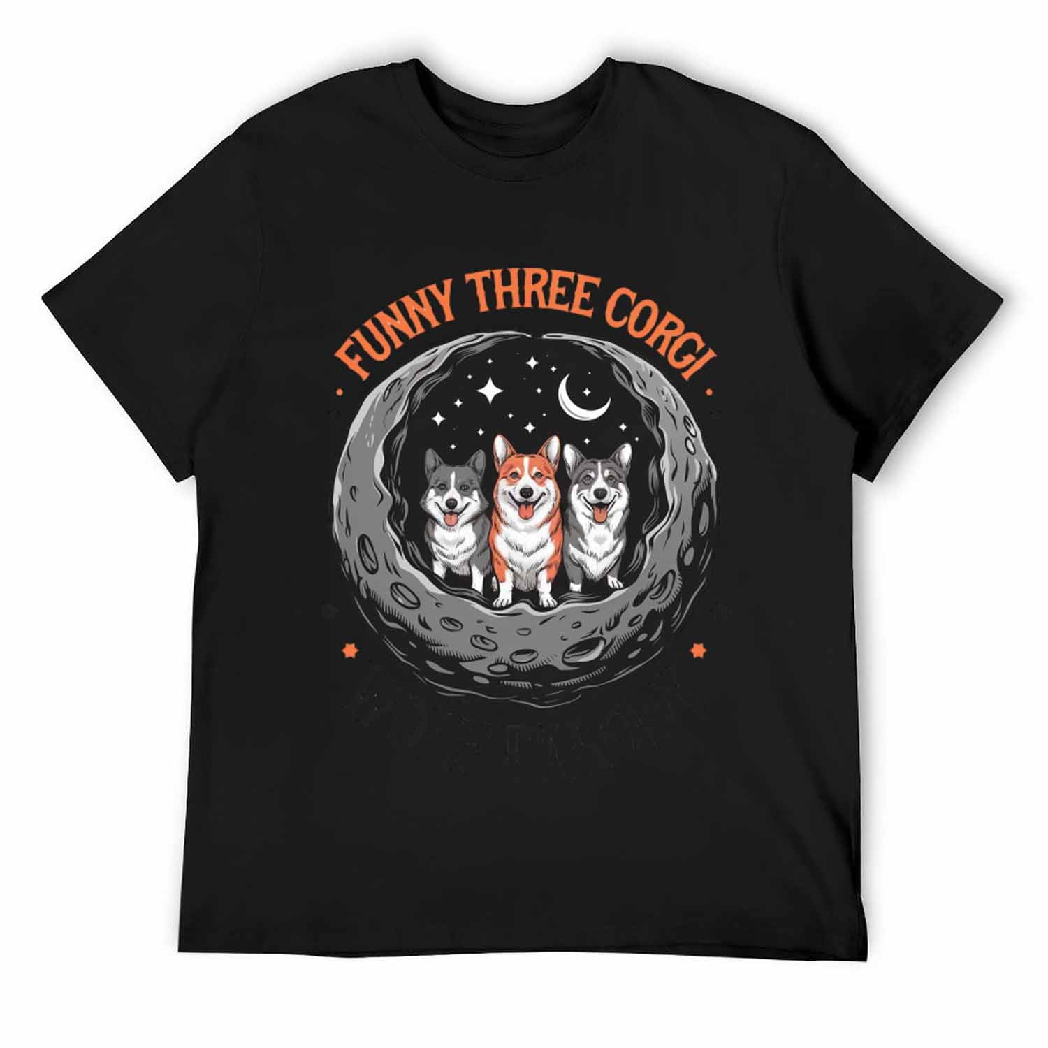 Funny Three Corgi Moon Wolf Parody Biggest Fan Cheerleader Black Yellow ...