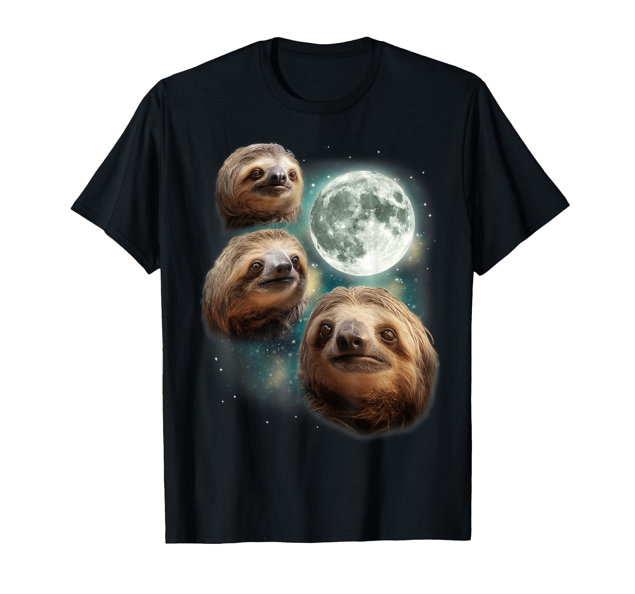 Funny Three Sloth Moon T-Shirt for Animal Lovers - Cheerful Design with ...