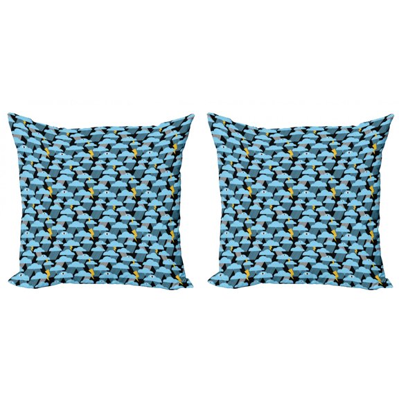 Funny Throw Pillow Cushion Case Pack of 4, Blue Clouds with a Single ...