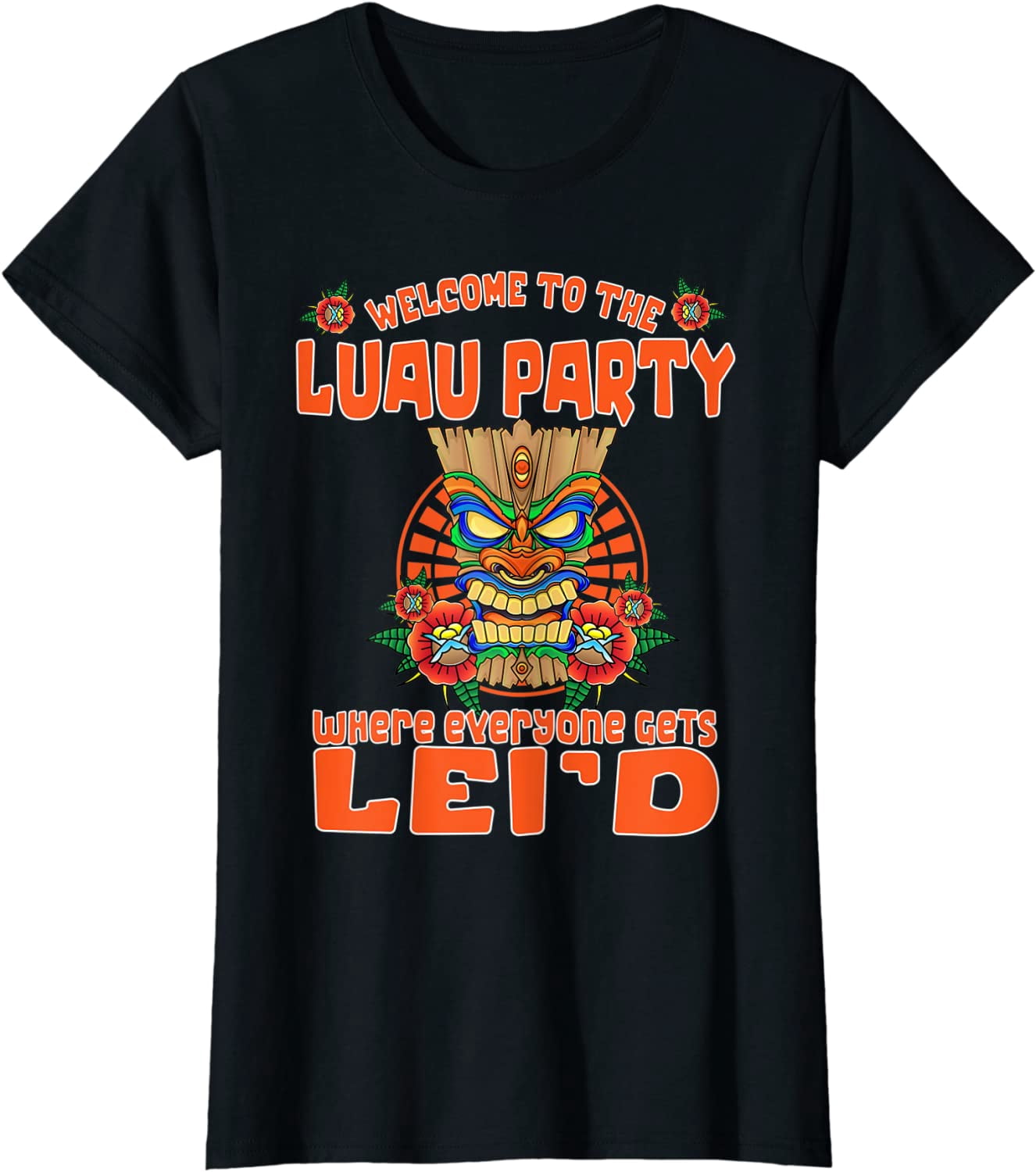 Funny Tiki Everyone Gets Party Hawaiian Beach Luau T-Shirt - Walmart.com