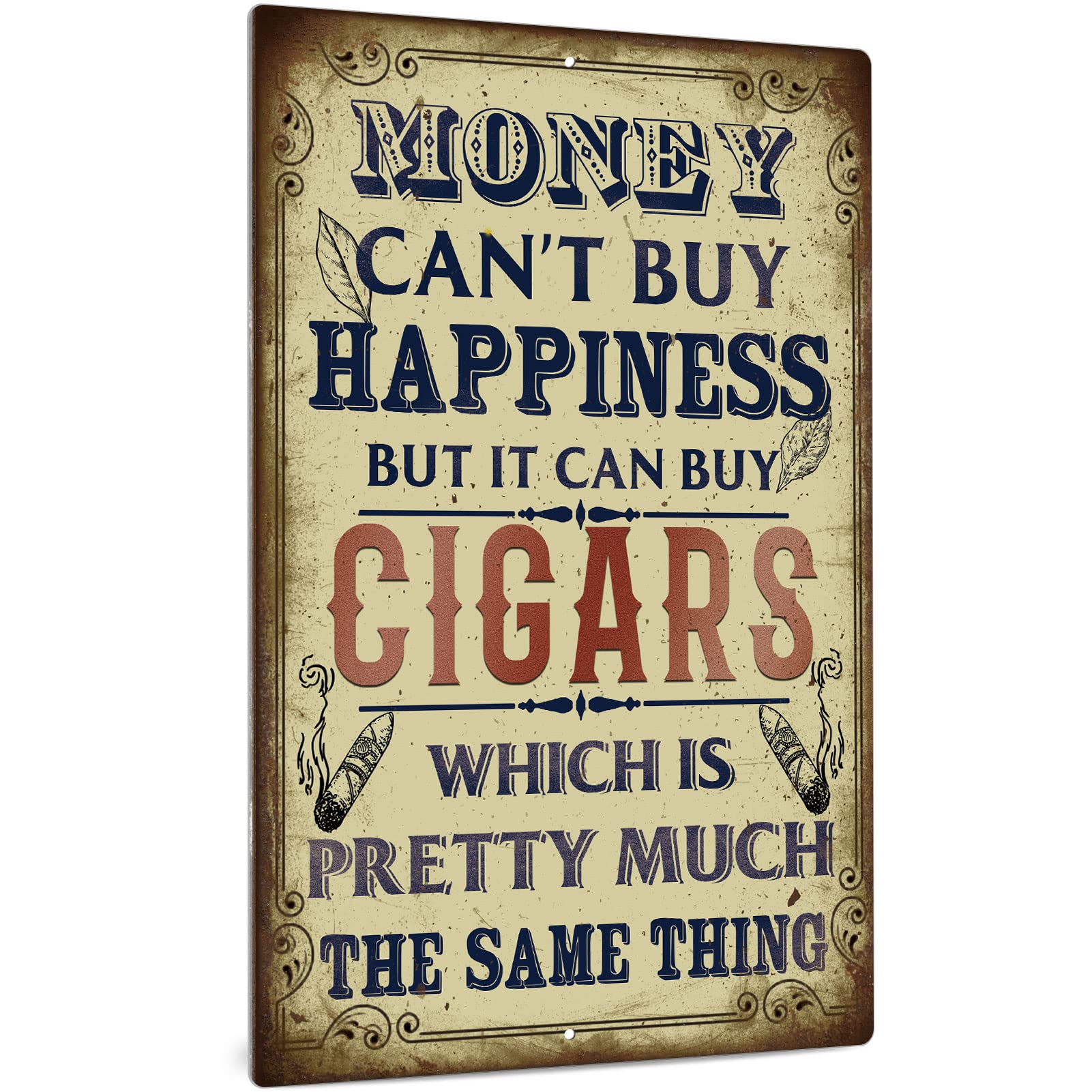 Funny Tin Metal Sign, Man Cave Bar Decor Money Can't Buy Happiness But ...