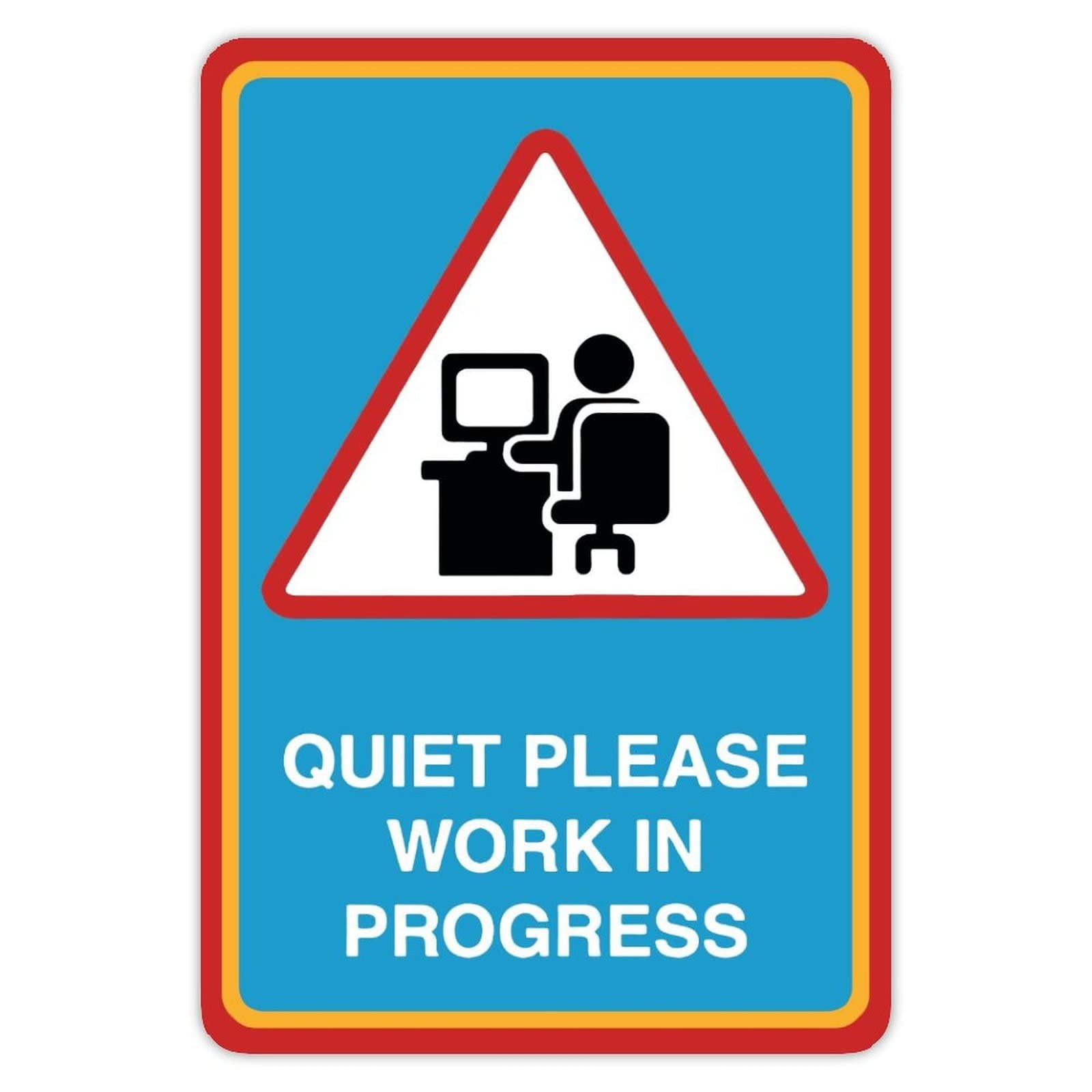 Funny Tin Metal Sign Quiet Please Work in Progress Sign Home Wall Art ...