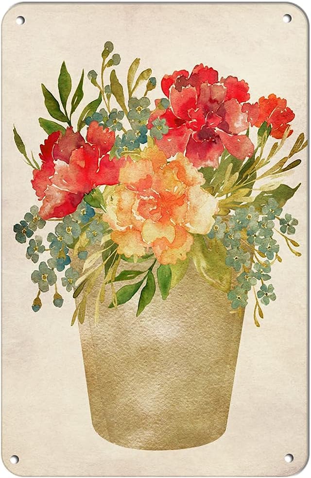 Funny Tin Sign A Bunch of Flower Funny Metal Sign Summer Wall Decor ...
