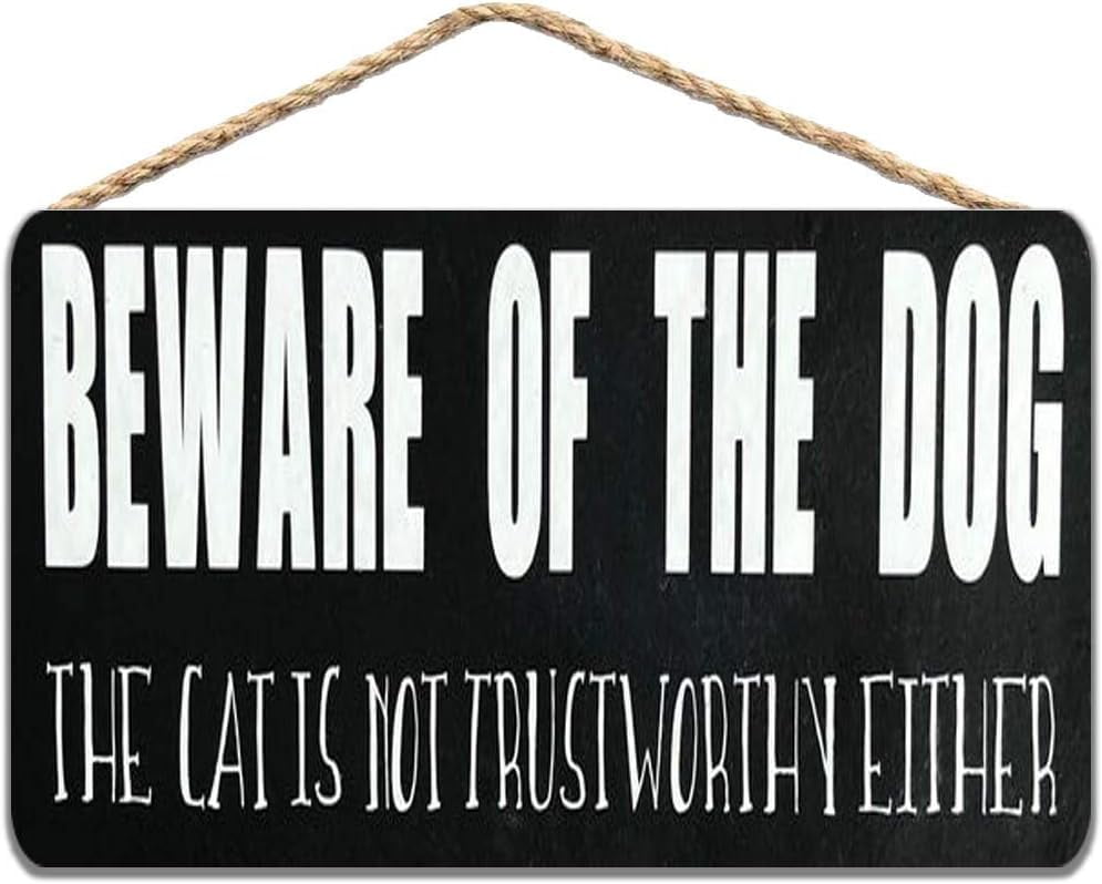 Funny Tin Sign Beware of Dogs Plaque, Beware Sign, Tin Sign, Gate Sign ...