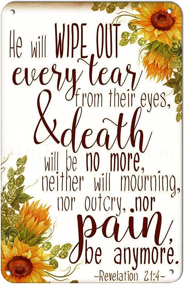Funny Tin Sign He Will Wipe Out Every tears Floral Funny Metal Sign ...