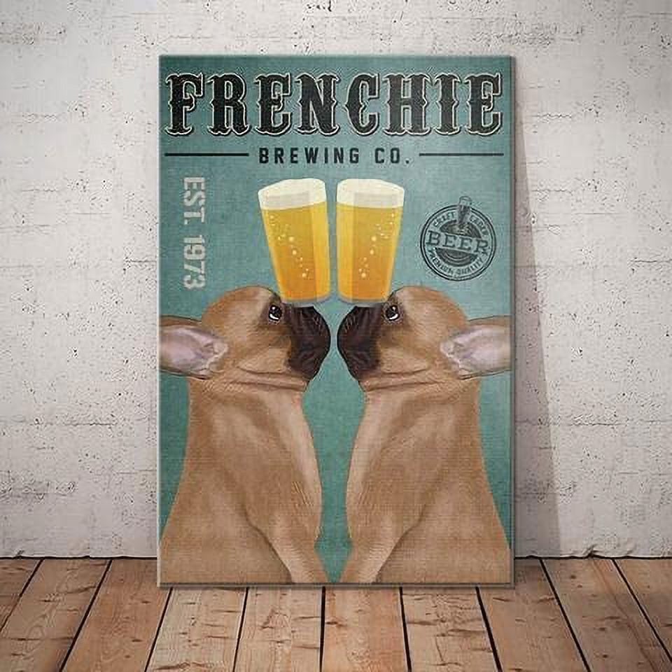 Funny Tin Signs Adult French Bulldog Brewing Company Sign Vintage Tin ...