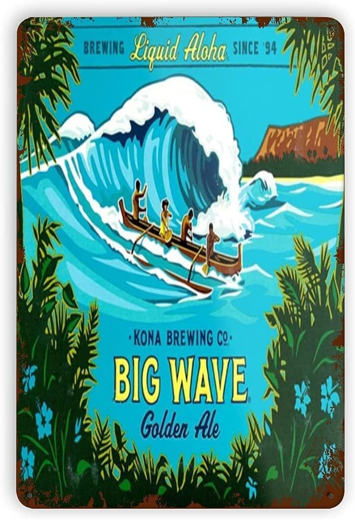 Funny Tin Signs Vintage Adult Funny Kona Big Wave Vintage Metal for Men ...