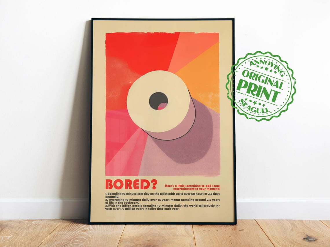 Funny Toilet Art Funny Bathroom Prints Guest Wc Pink Art Maximalist ...