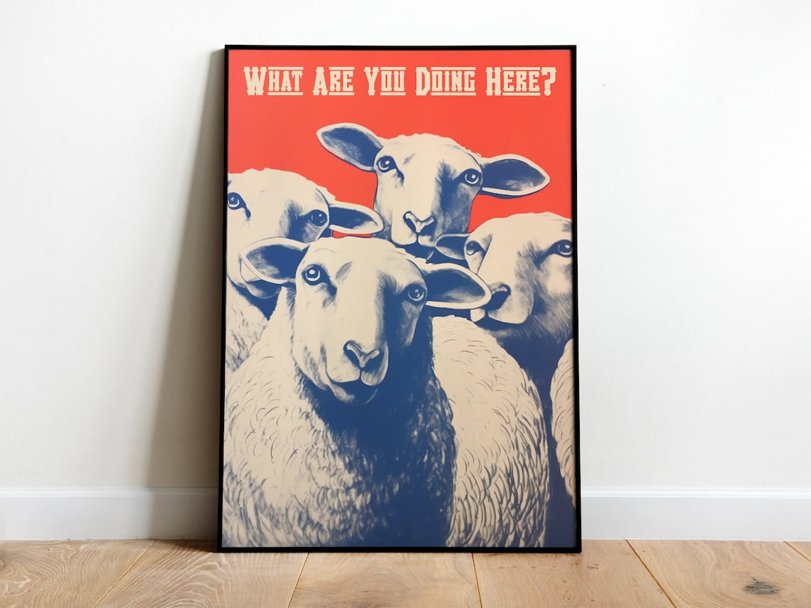 Funny Toilet Art Prints Bathroom Wall Art Sheep Print Wc Wall Art ...