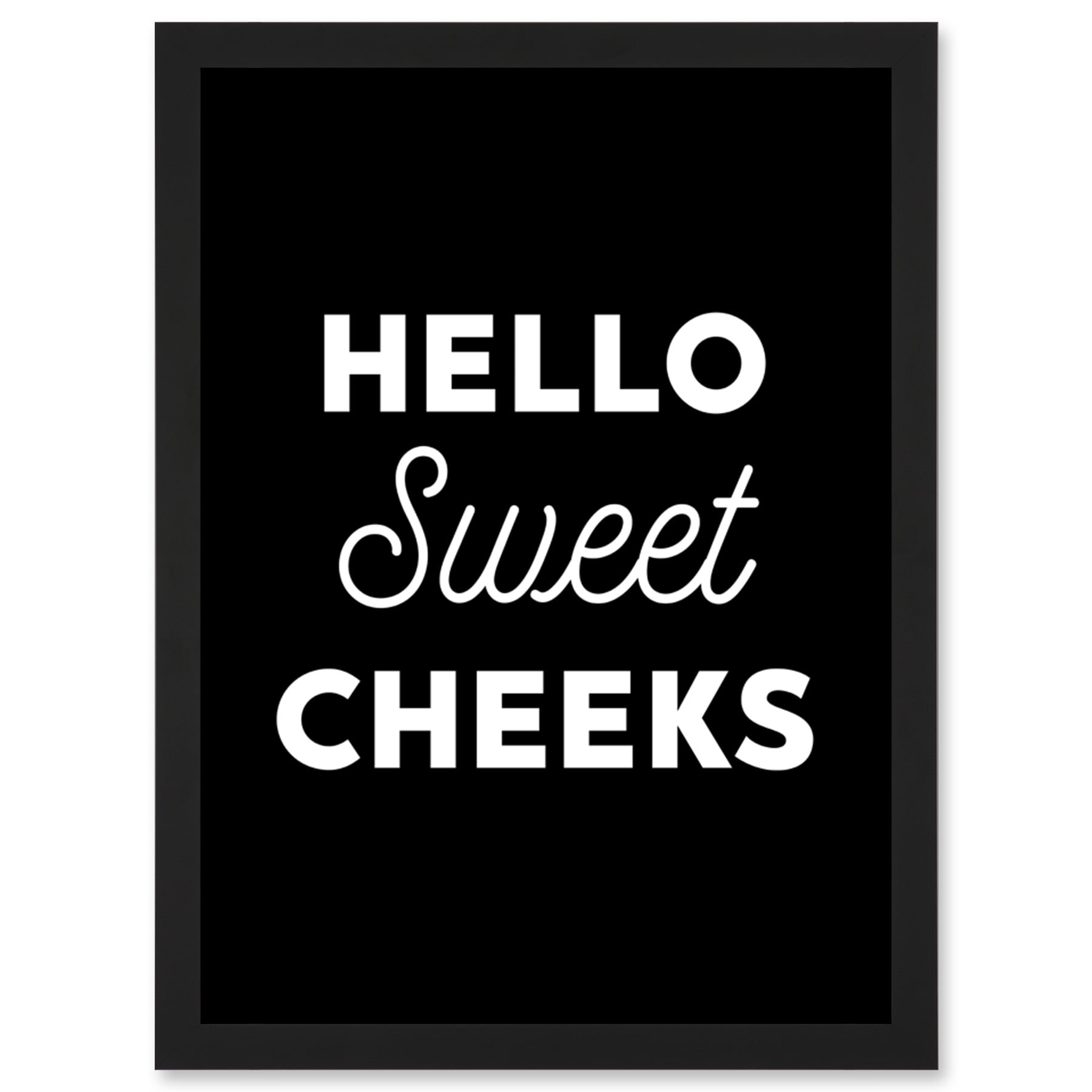 Funny Toilet Decor Bathroom Wall Art Hello Sweet Cheeks Cheeky Sign ...