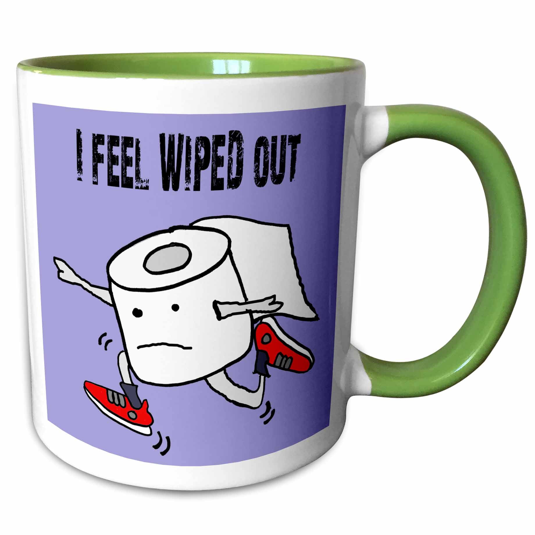 3drose, Funny Toilet Paper Rool Runner Feels Wiped Out Pun, 15oz Two ...