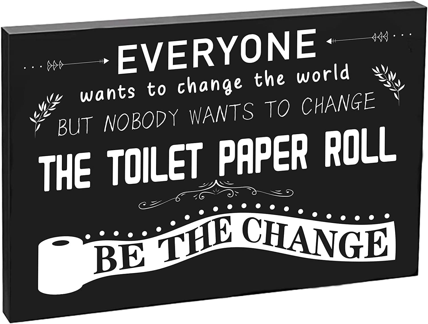 Funny Hanging Decorative Toilet Paper Sign for Bathroom, Rustic Wooden ...