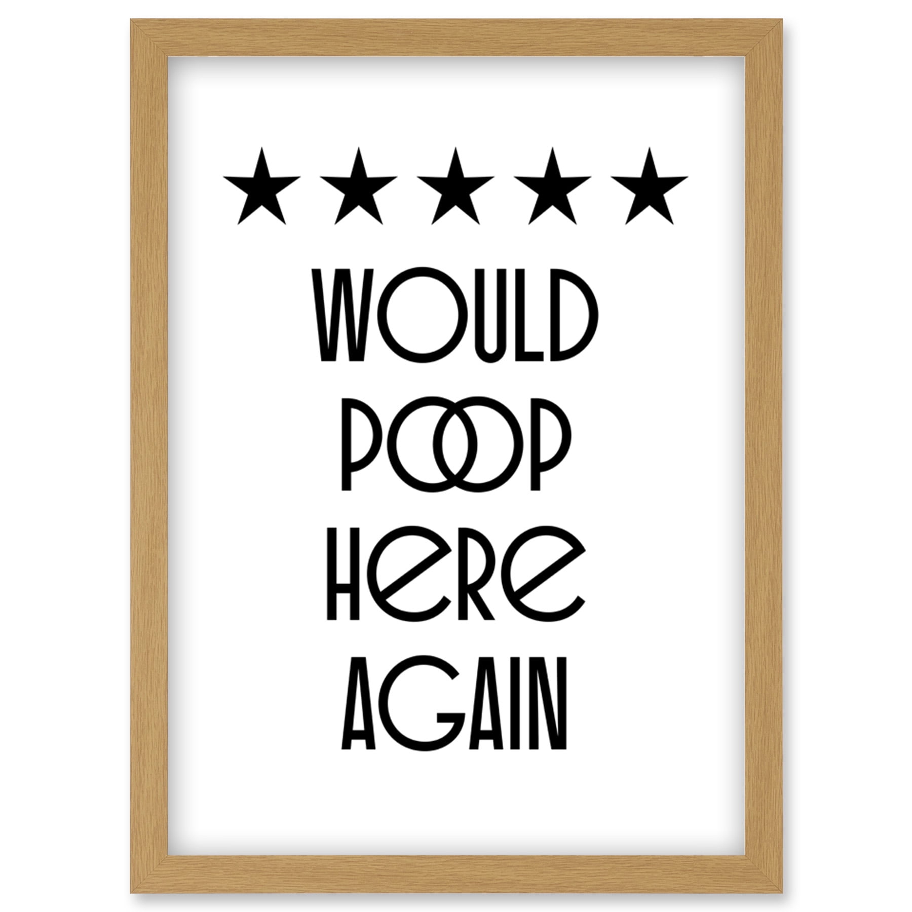 Funny Toilet Review Sign Five Stars Would Poop Here Again Funny ...