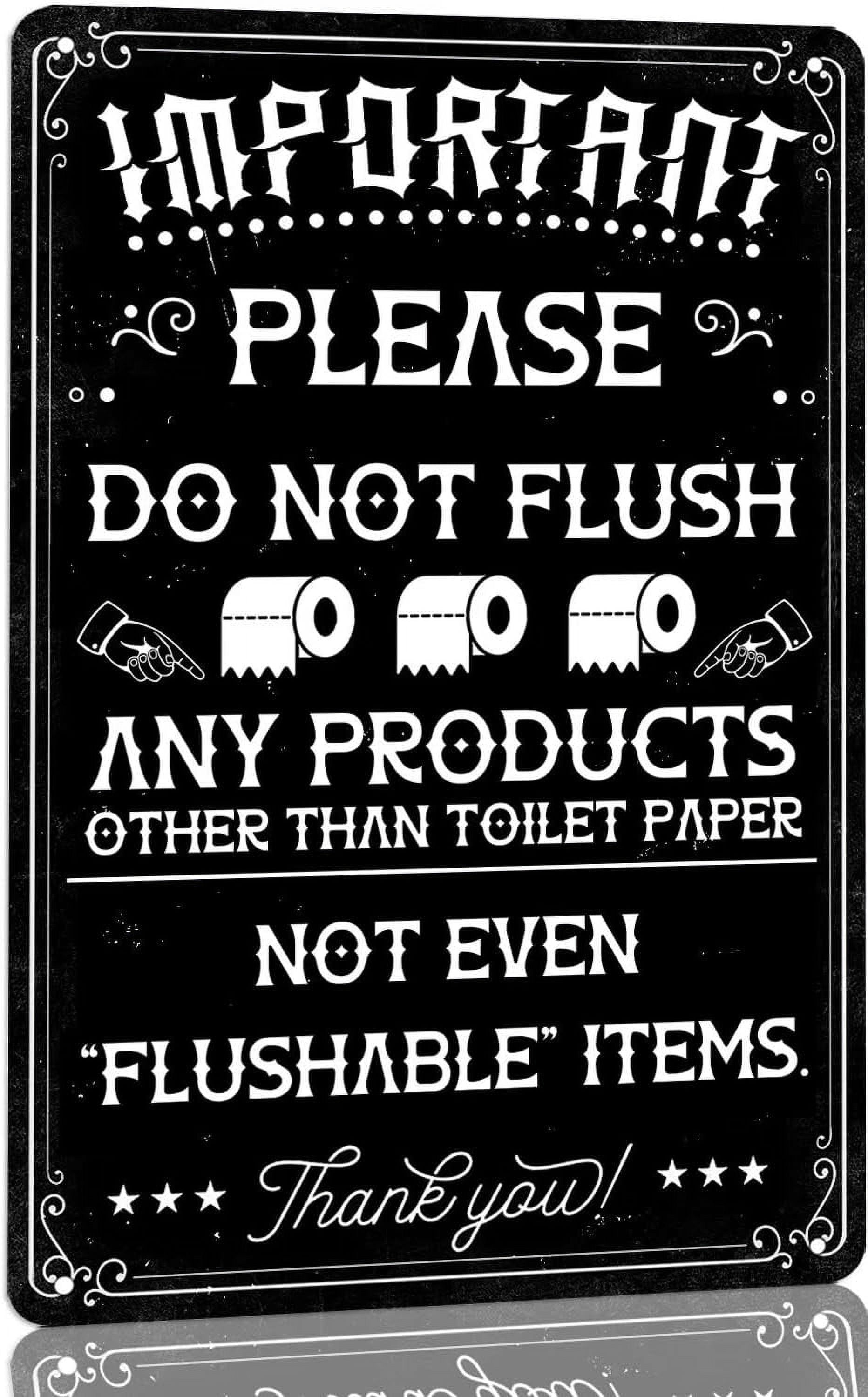 Funny Toilet Rules Metal Tin Sign Please Do Not Flush Any Products ...