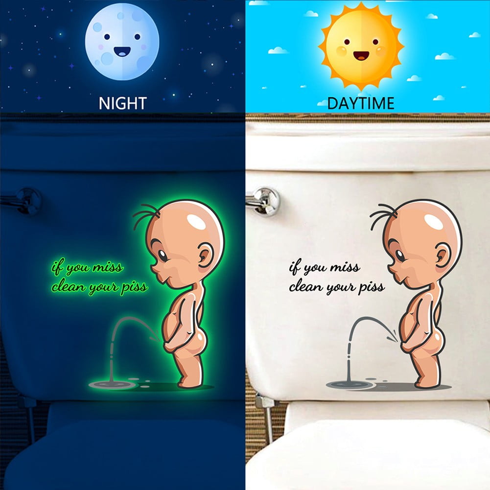 Funny Toilet Stickers Toilet Lid Stickers for Bathroom Fun Cartoon ...
