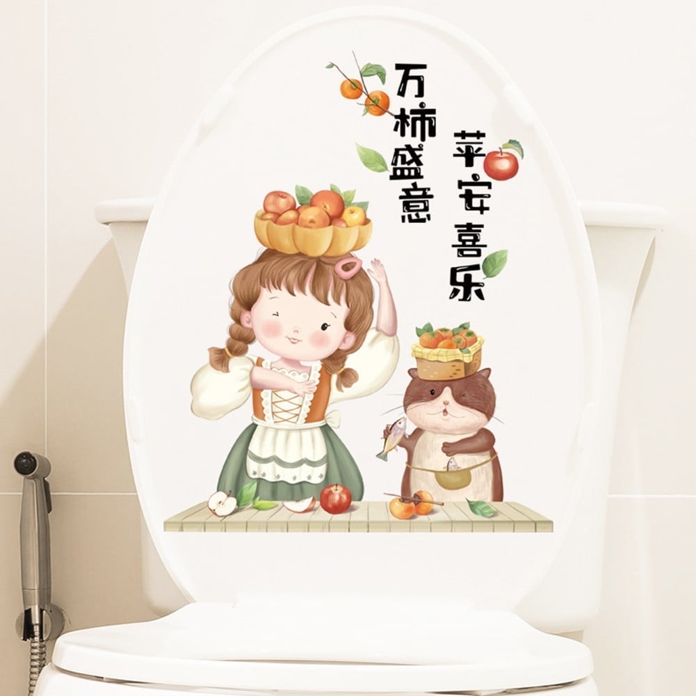 Funny Toilet Stickers Toilet Lid Stickers for Bathroom Fun Cartoon ...