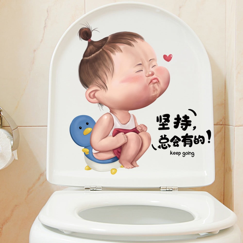 Funny Toilet Stickers Toilet Lid Stickers for Bathroom Fun Cartoon ...