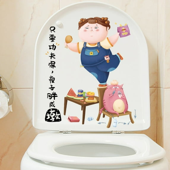Funny Toilet Stickers Toilet Lid Stickers for Bathroom Fun Cartoon ...