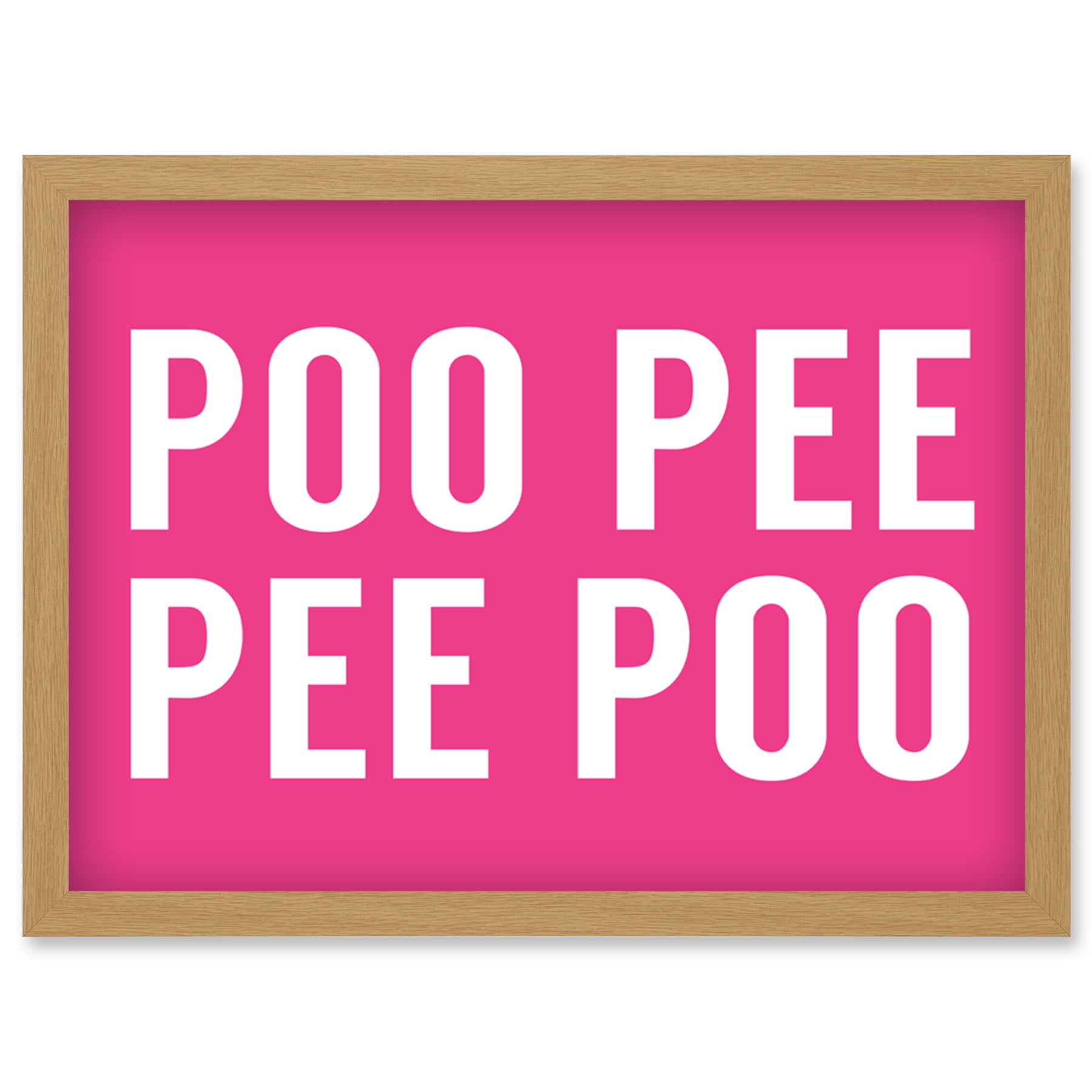 Funny Toilet Wall Art Poo Poo Pee Pee Bathroom Sign Decor Artwork Framed Wall Art Print A4 ...