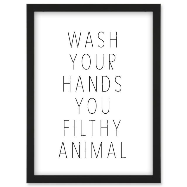 Funny Toilet Wall Art Wash Your Hands You Filthy Animal Sign Bathroom ...