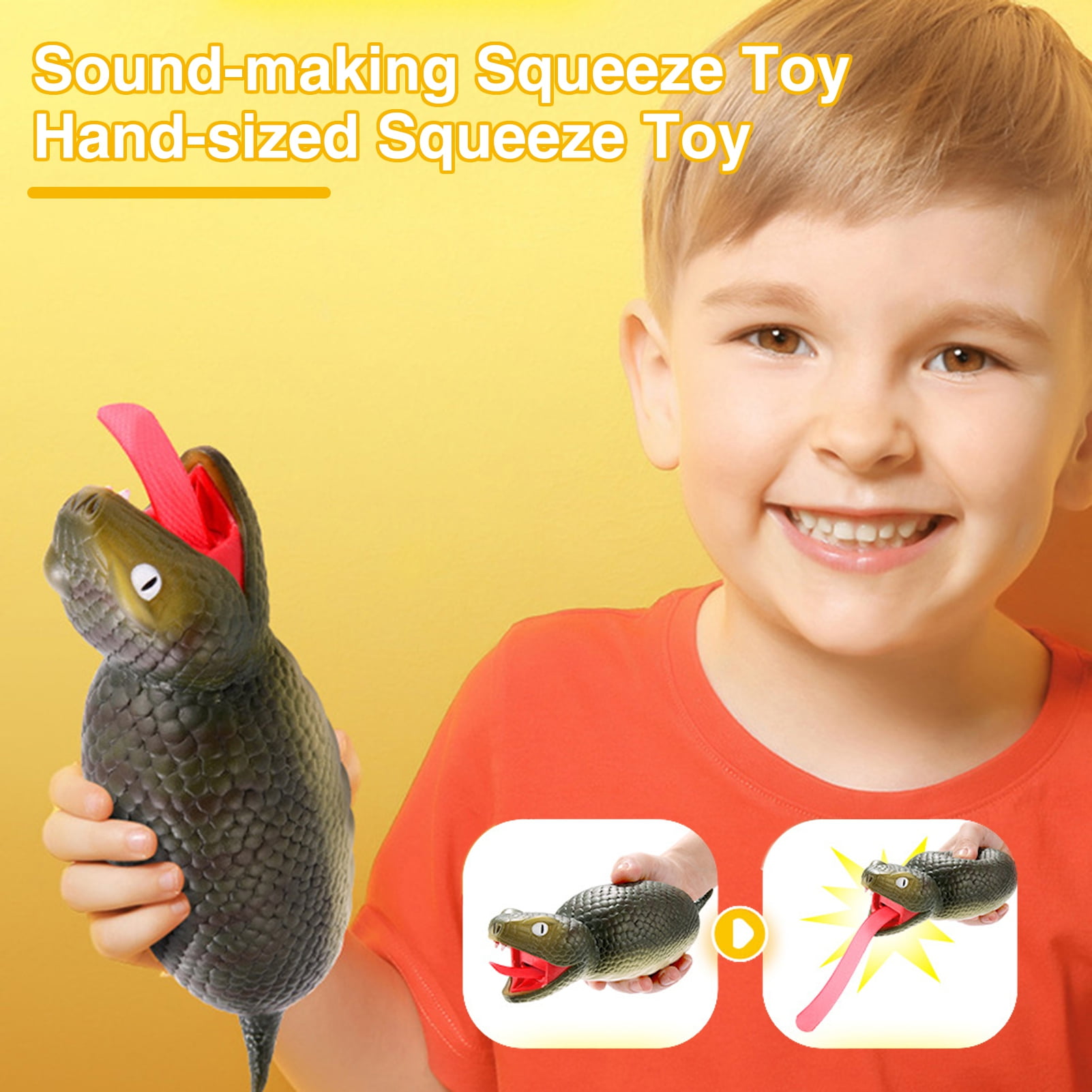 Funny Tongue Out Snake Squeeze Toy - Creative Soft Plastic Prank ...