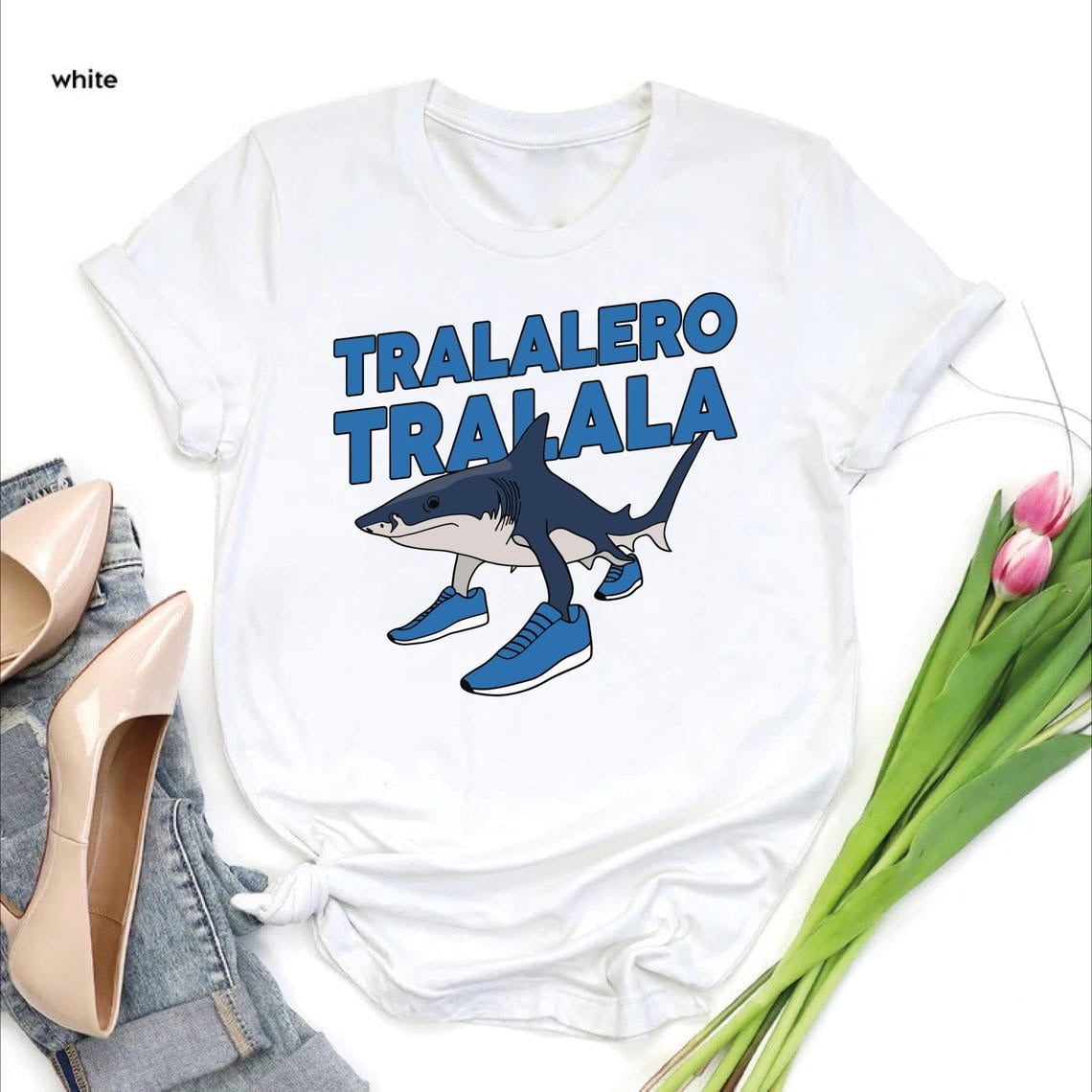 Funny Tralalero Tralala Shark Meme Shirt Social Media Humor - Walmart.com