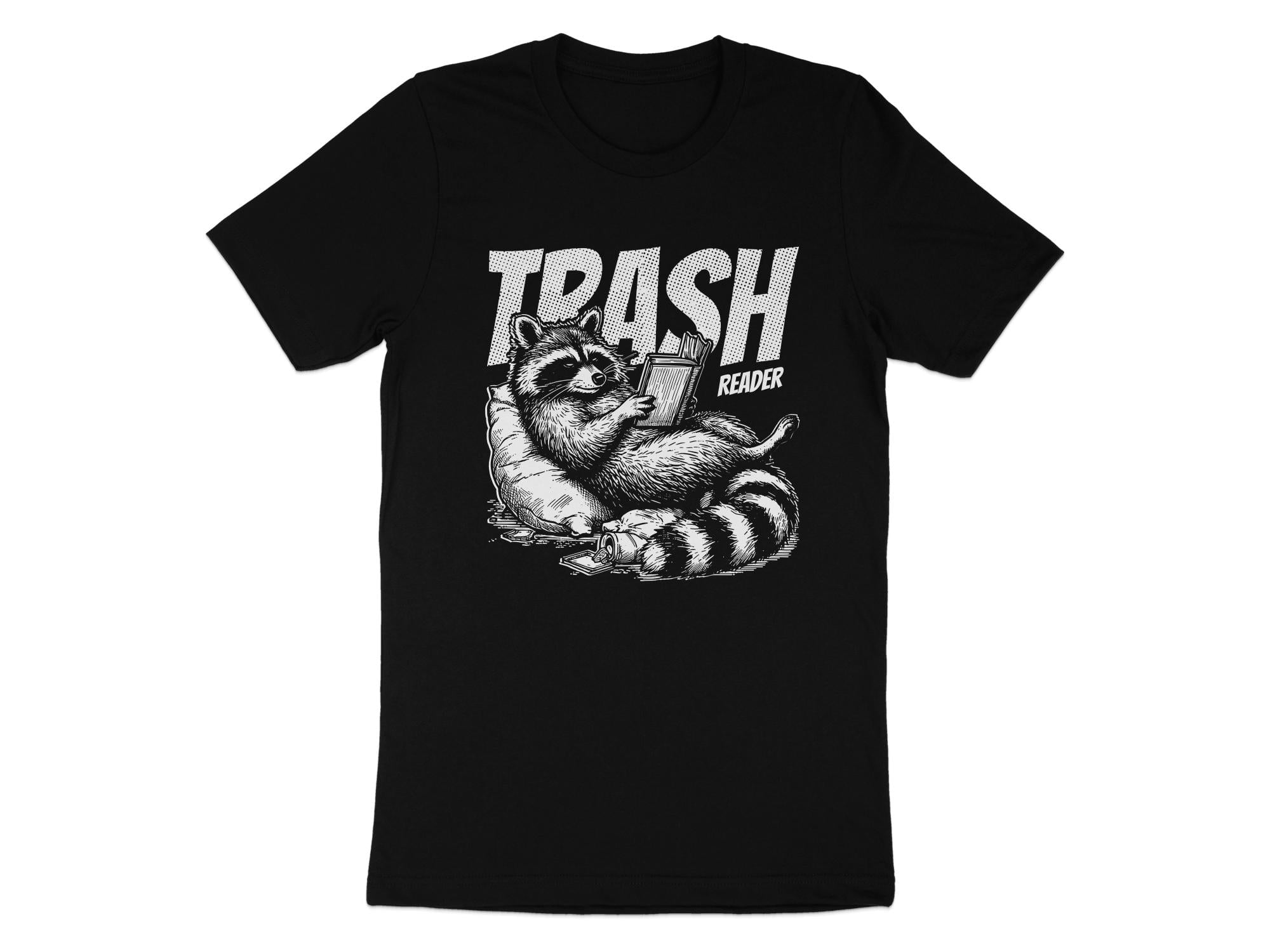 Funny Trash Reader Raccoon Bookworm Librarian Reading Gift T-Shirt Book ...