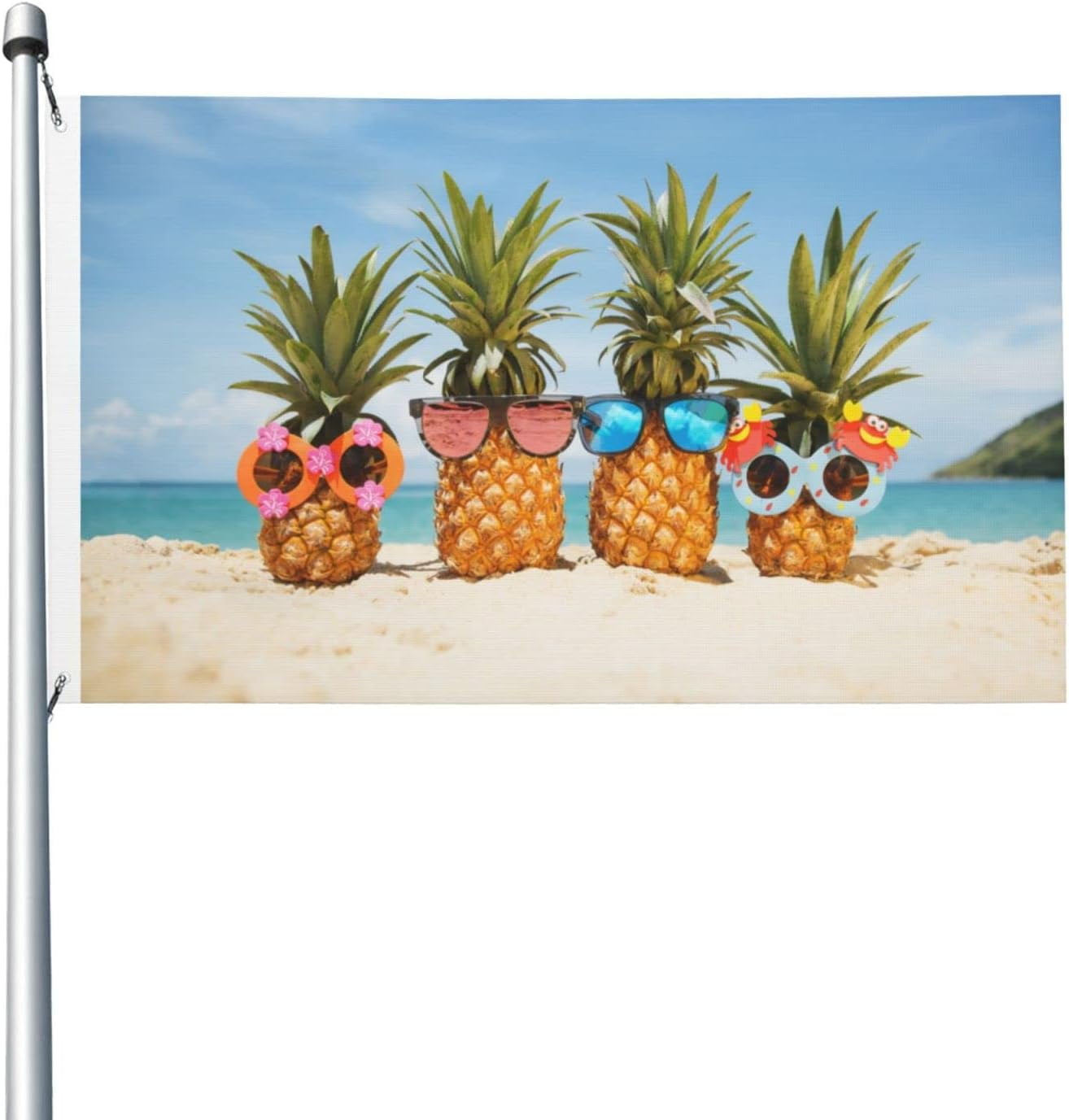 Funny Tropical Summer Beach Pineapples Flag, Banner with Grommets ...