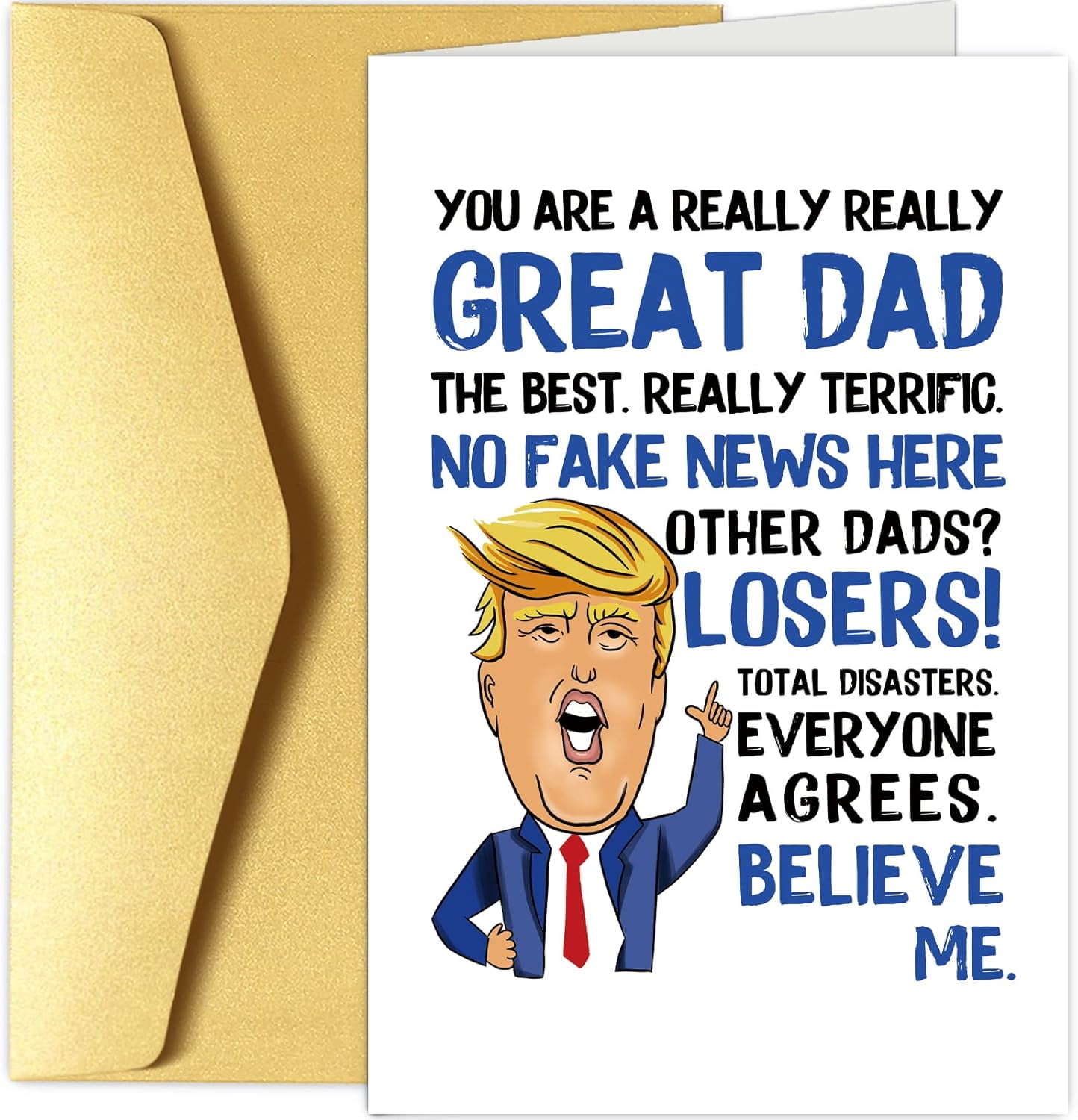 Funny Trump Father's Day Card for Men Him, Hilarious Dad Birthday Card ...