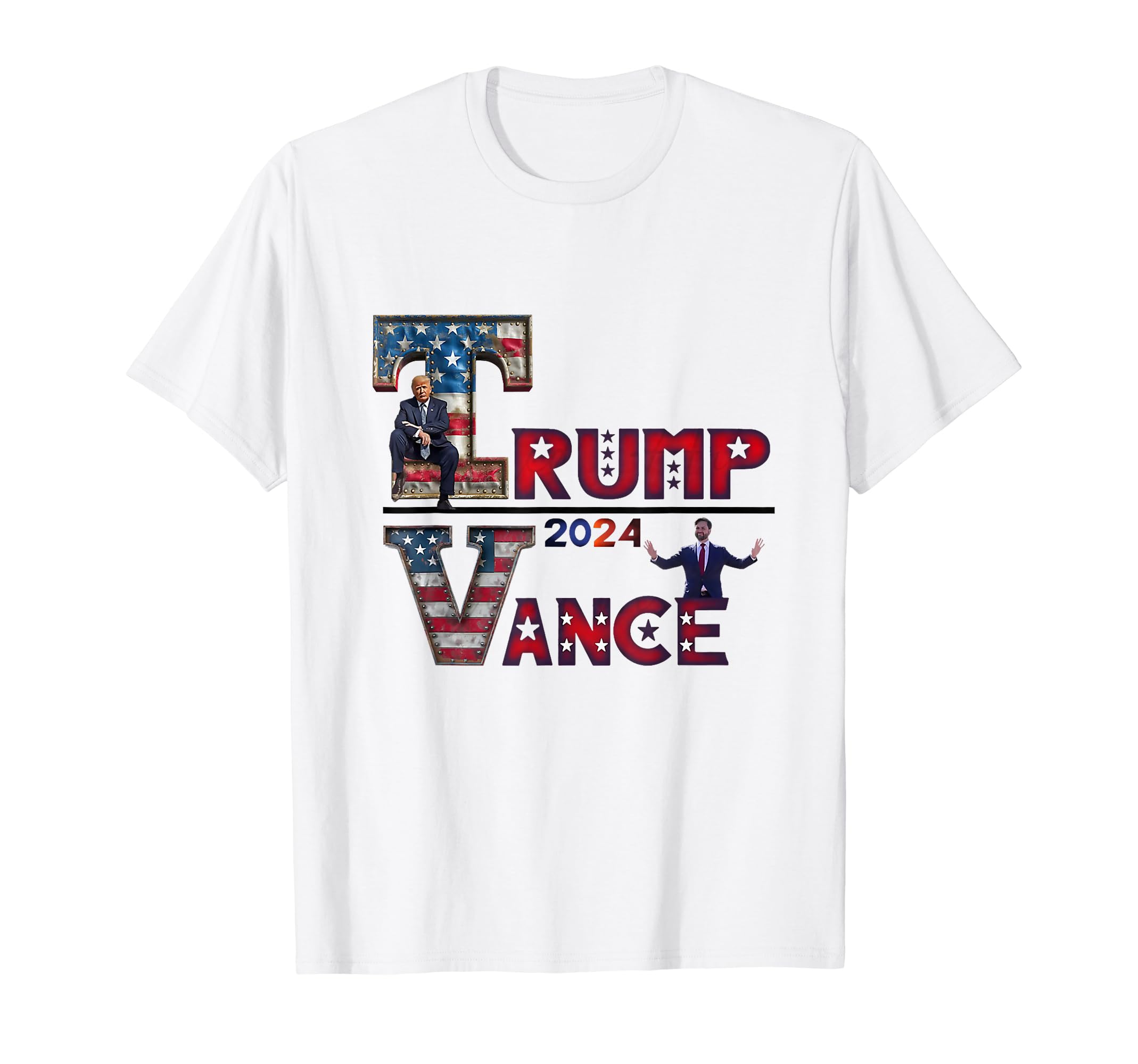 Funny Trump Vance 2024 Retro Stripe Trump JD Vance T-Shirt - Walmart.com