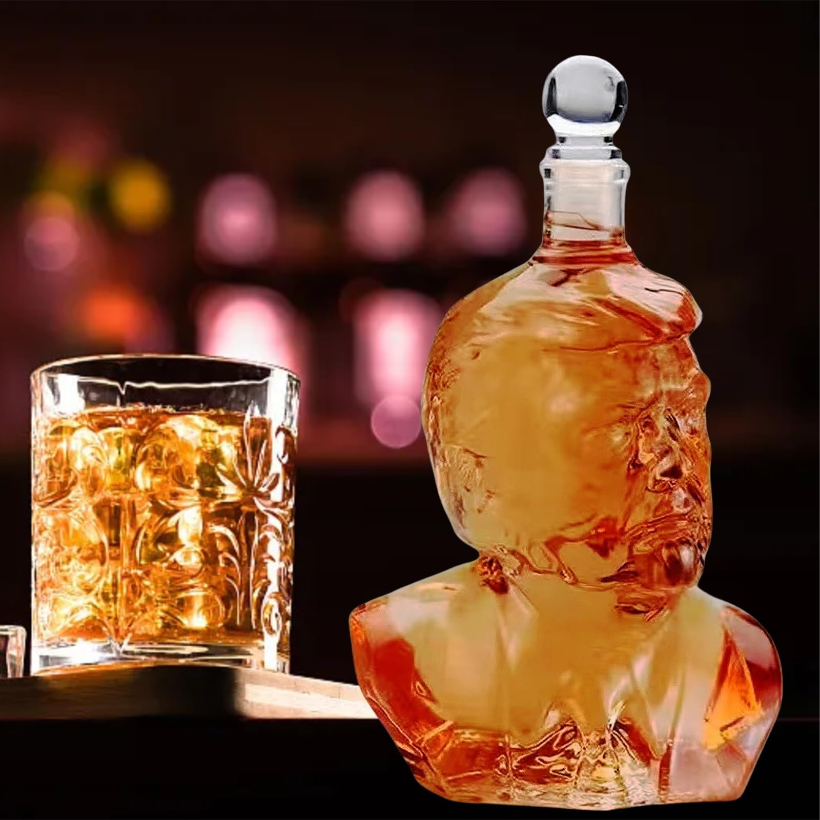 Funny Trump Whiskey Bottle,2025 Unique Glass Decanter for Wine and ...