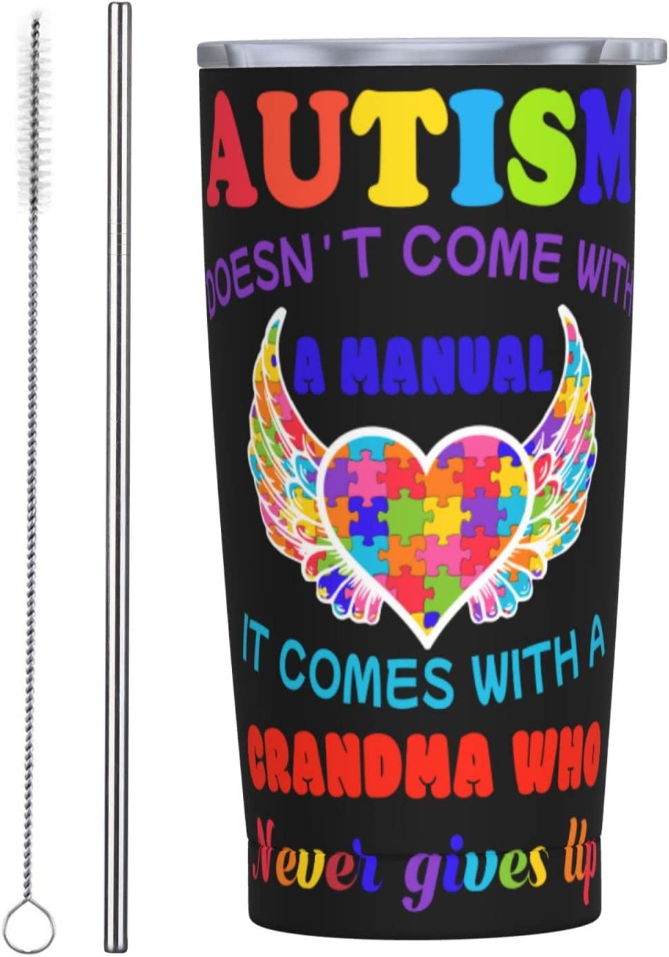Funny Tumblers Autism Awareness Ribbon Stainless Steel Mug 304 ...