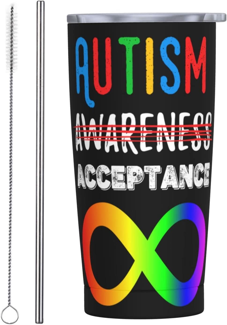 Funny Tumblers Autism Awareness Ribbon Stainless Steel Mug 304 ...