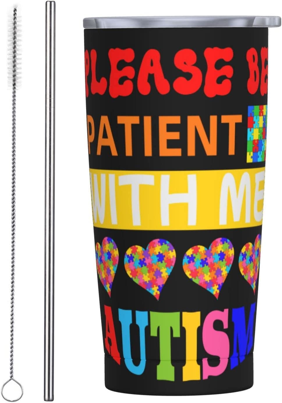 Funny Tumblers Please Be Patient With Me I Have Autism Stainless Steel ...